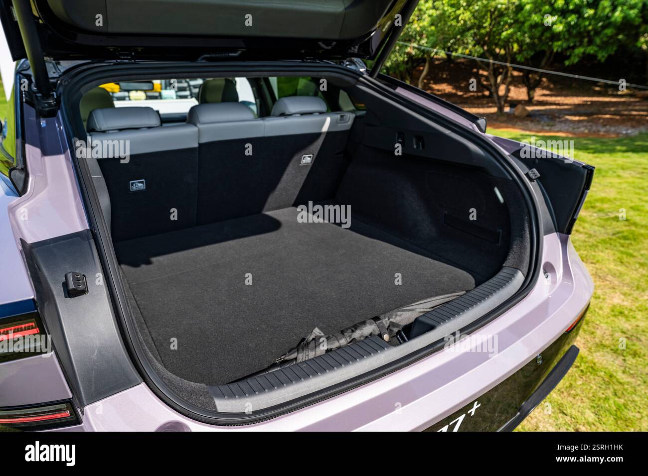 The tailgate and trunk space of an XPeng P7+ Ultra Long Range Max ...
