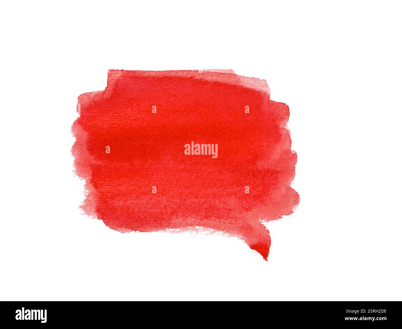 Red watercolor brush stroke or stain isolated on white background with ...