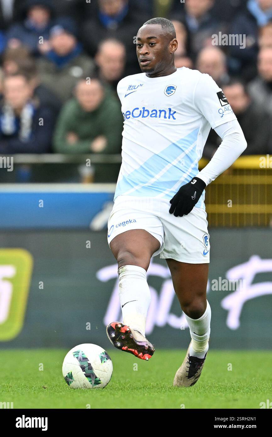 Brugge, Belgium. 15th Dec, 2024. Mujaid Sadick (3) of Genk pictured ...