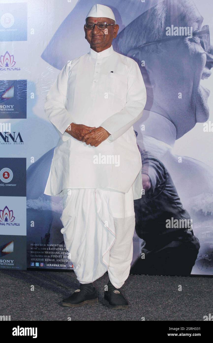 Social activist Anna Hazare during the trailer launch of film Anna ...