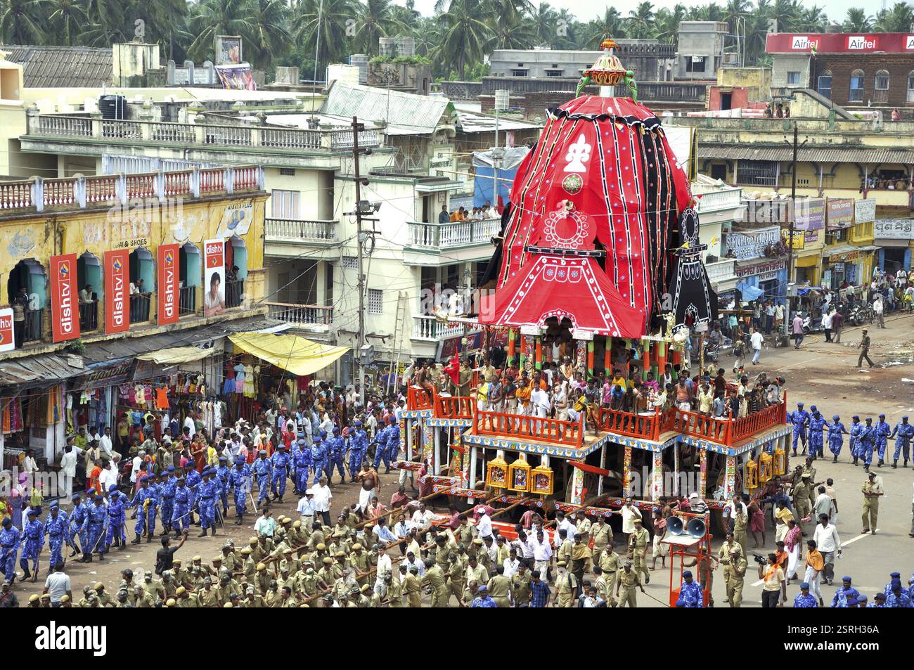 Raf rapid action force commandoes and guards around chariot of subhadra ...