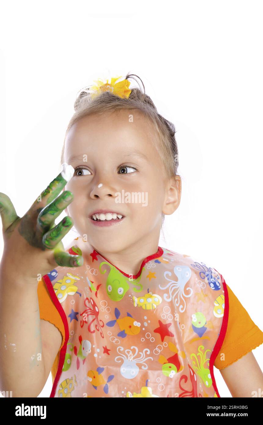 Paint with finger paints Stock Photo - Alamy