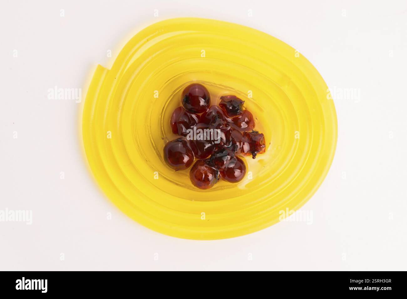 Molecular fruit spaghetti with rowan in syrup Stock Photo - Alamy