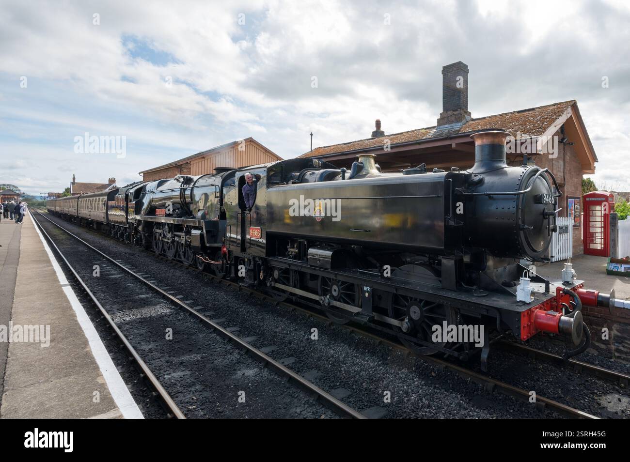 Steam train picture taken at Bishops Lydeard Station, Somerset, England ...