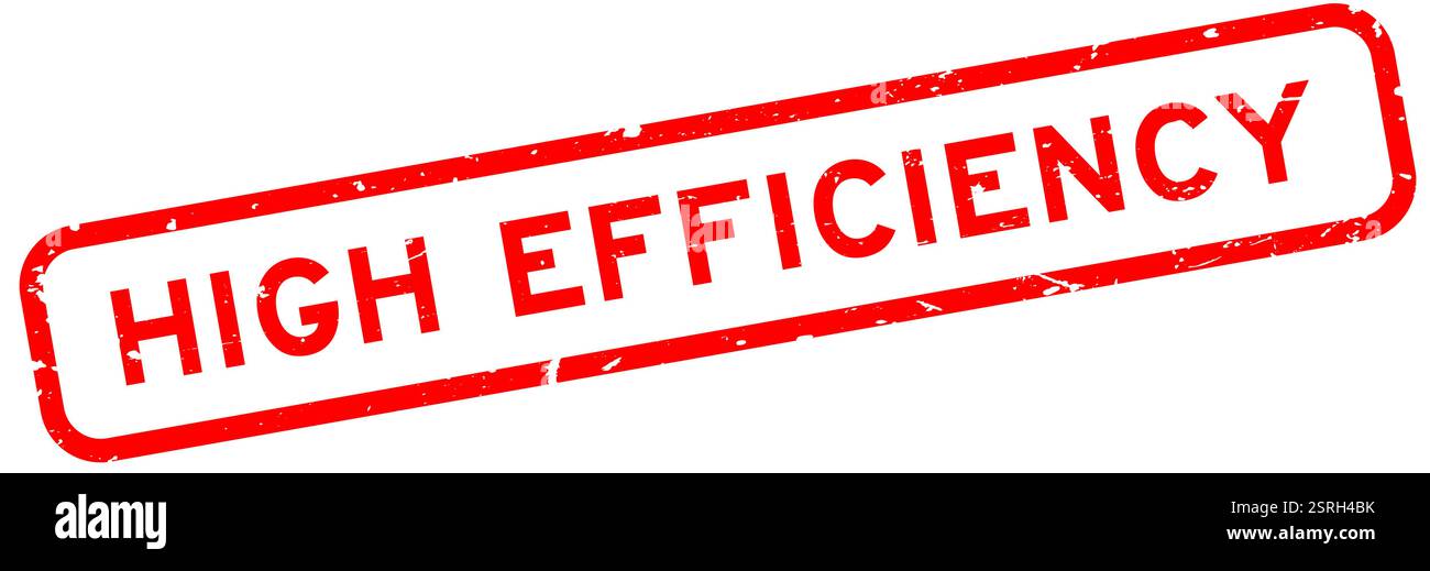 Grunge red high efficiency word rubber square seal stamp on white background Stock Vector Image ...