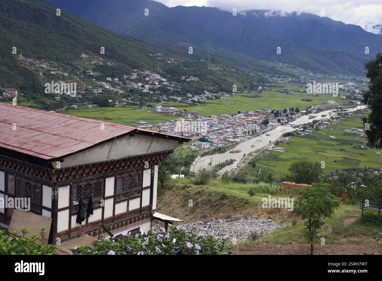 Aerial, view, city, Paro, Bhutan, Asia Stock Photo - Alamy