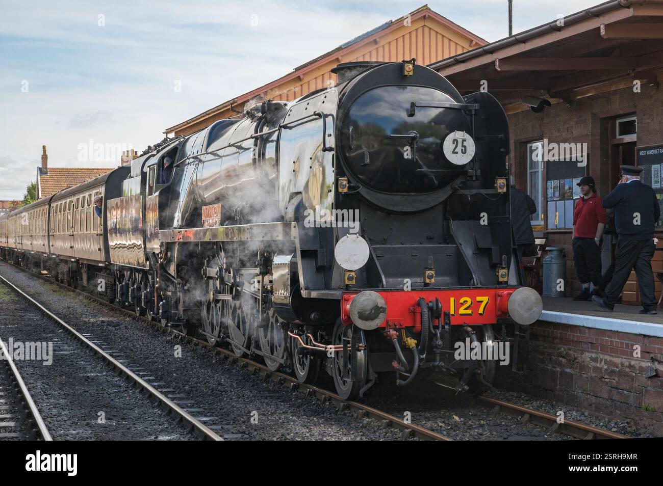 Steam train picture taken at Bishops Lydeard Station, Somerset, England ...