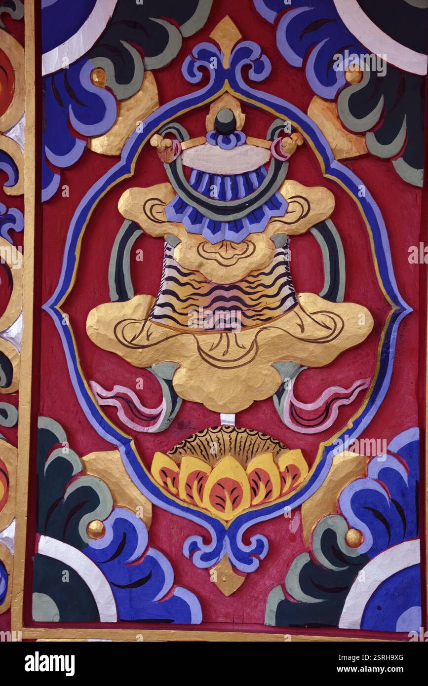 Wall painting, Buddhist Monastery, Paro, Bhutan, Asia Stock Photo - Alamy