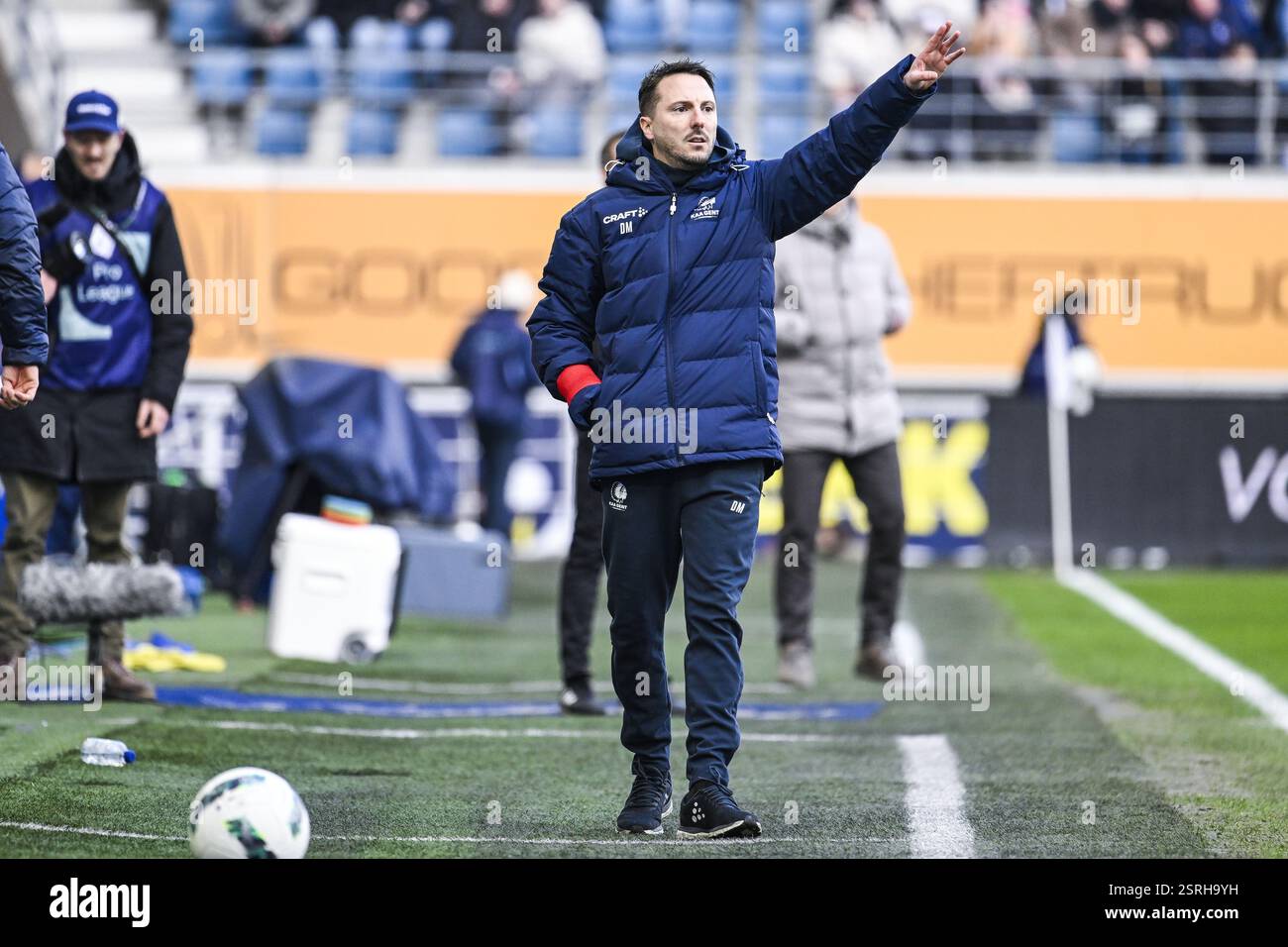 Gent, Belgium. 16th Feb, 2025. Gent's interim head coach Danijel ...