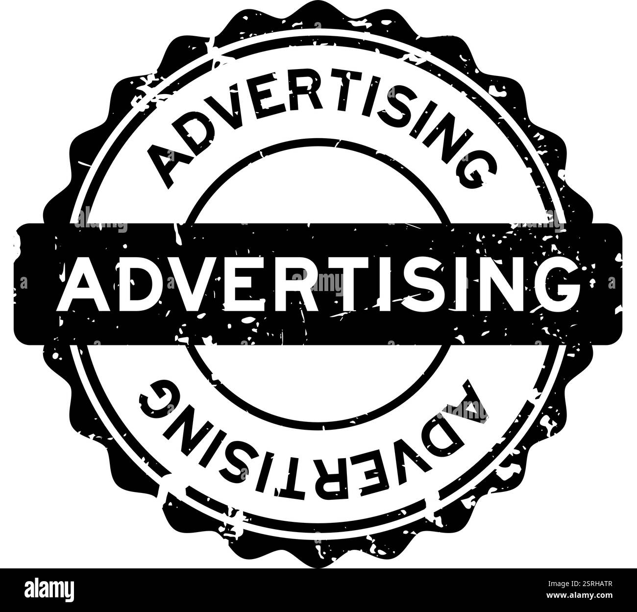 Grunge black advertising word round seal stamp on white background ...