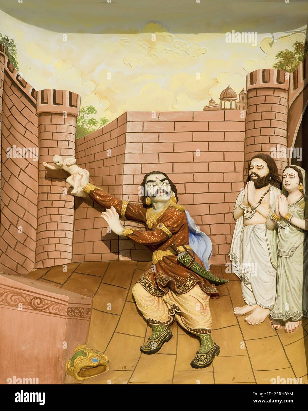 Kans killing devki vasudev child painting, prem mandir, uttar pradesh ...