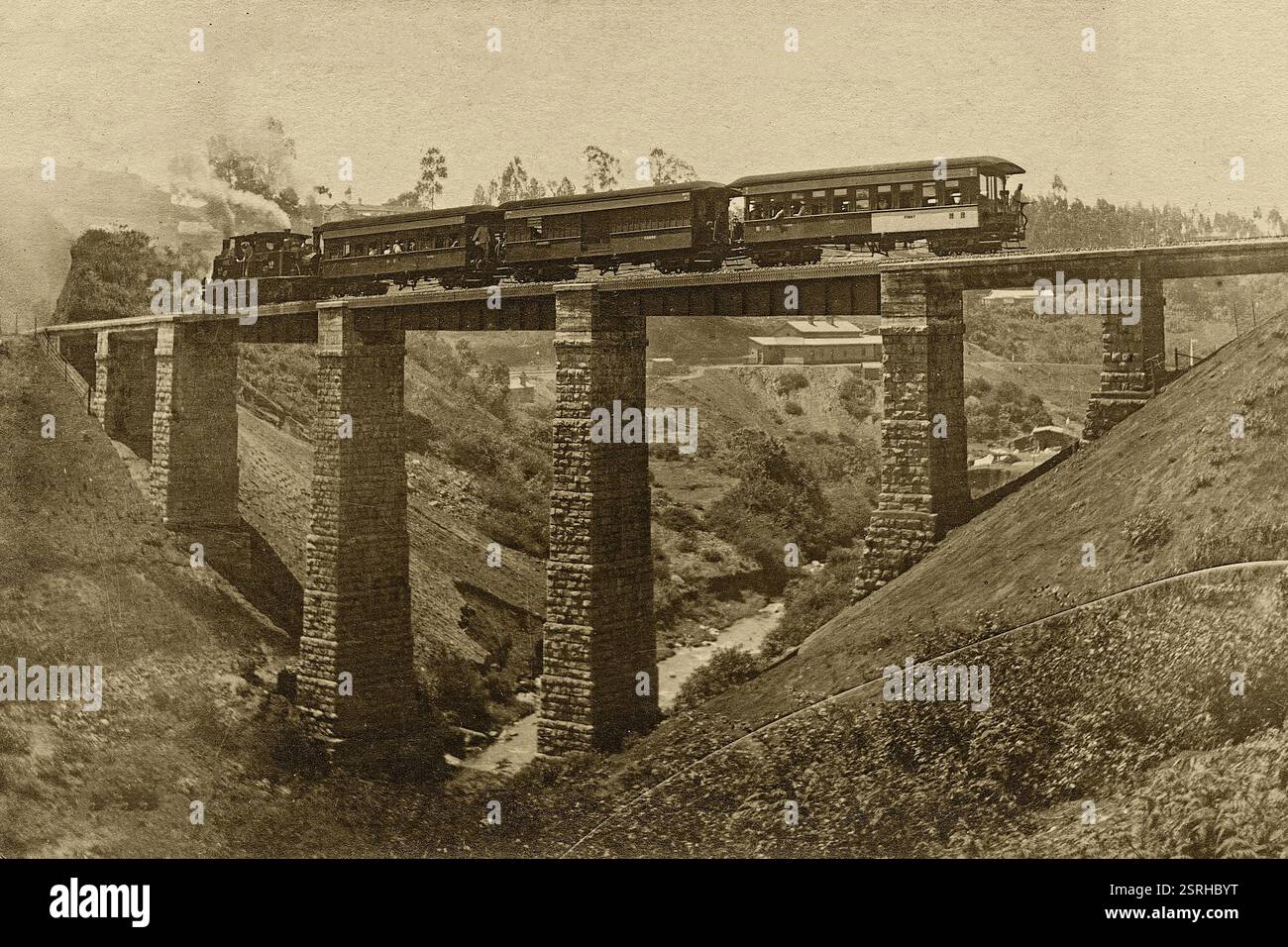 Vintage photo of wellington bridge, nilgiris, tamil nadu, india, asia ...