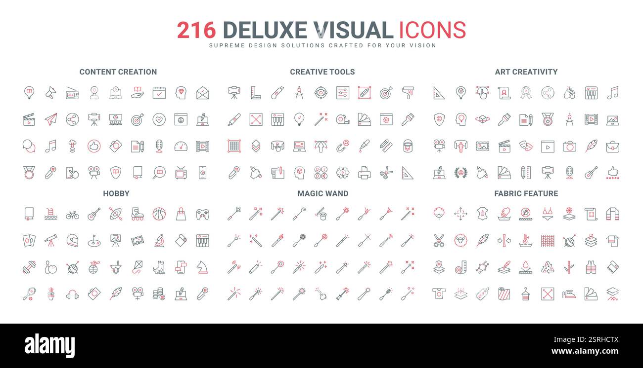 Artwork creation, creativity and visual design tools, hobby for leisure line icon set. Creative ...