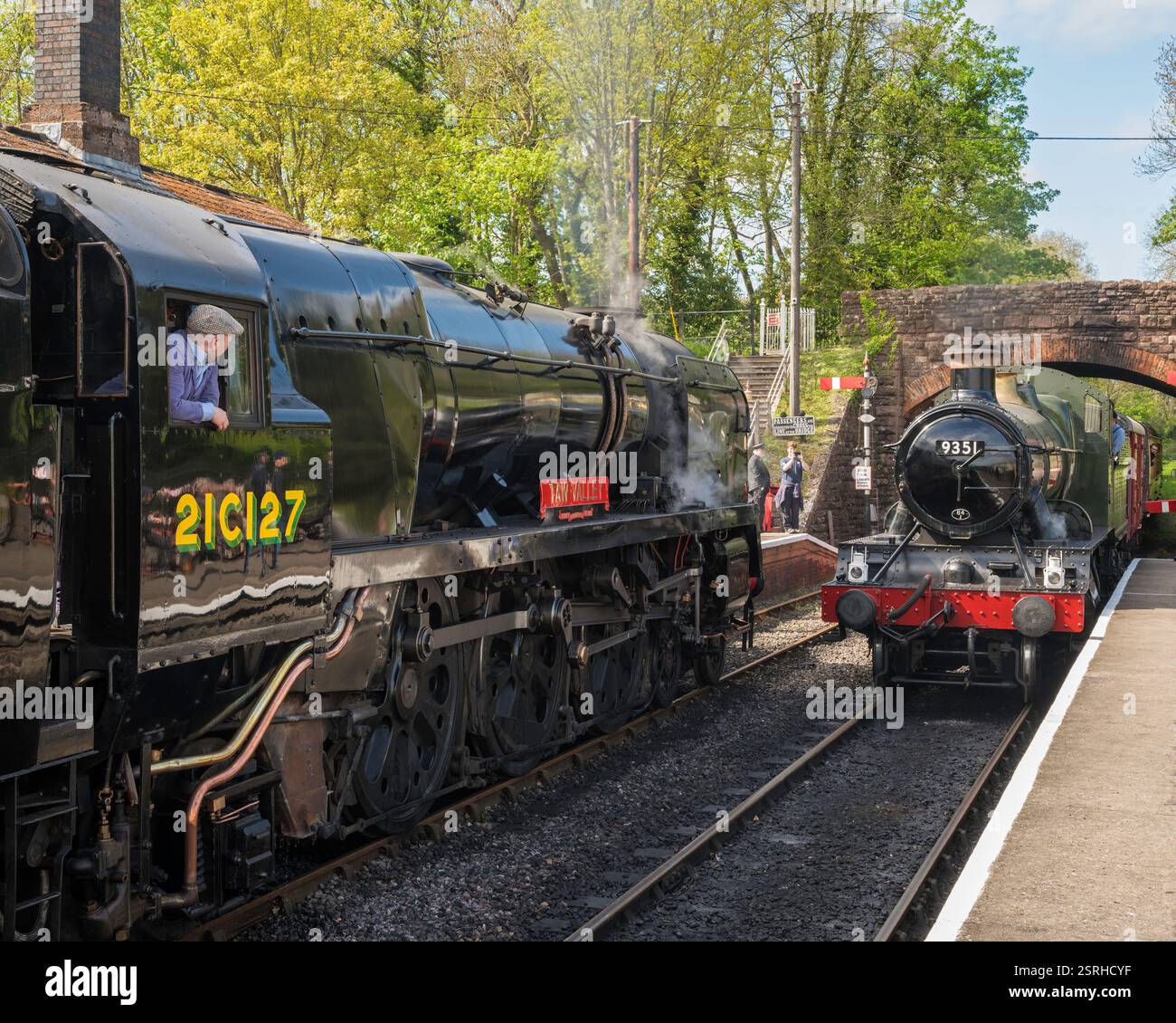 Steam train picture taken at Bishops Lydeard Station, Somerset, England ...