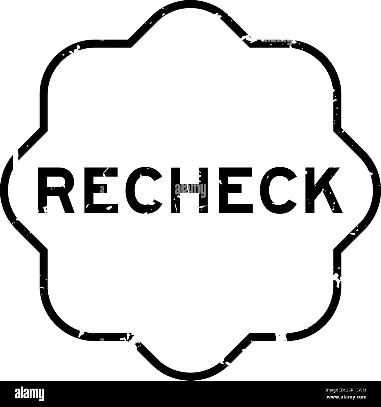 Grunge black recheck word rubber seal stamp on white background Stock ...