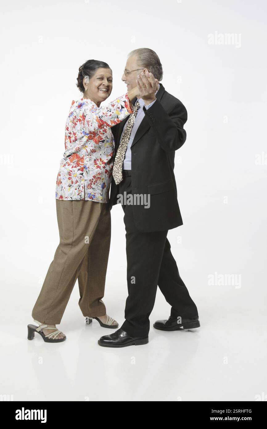 Old couple, old man and woman dancing waltz and smiling MR # 703B and ...