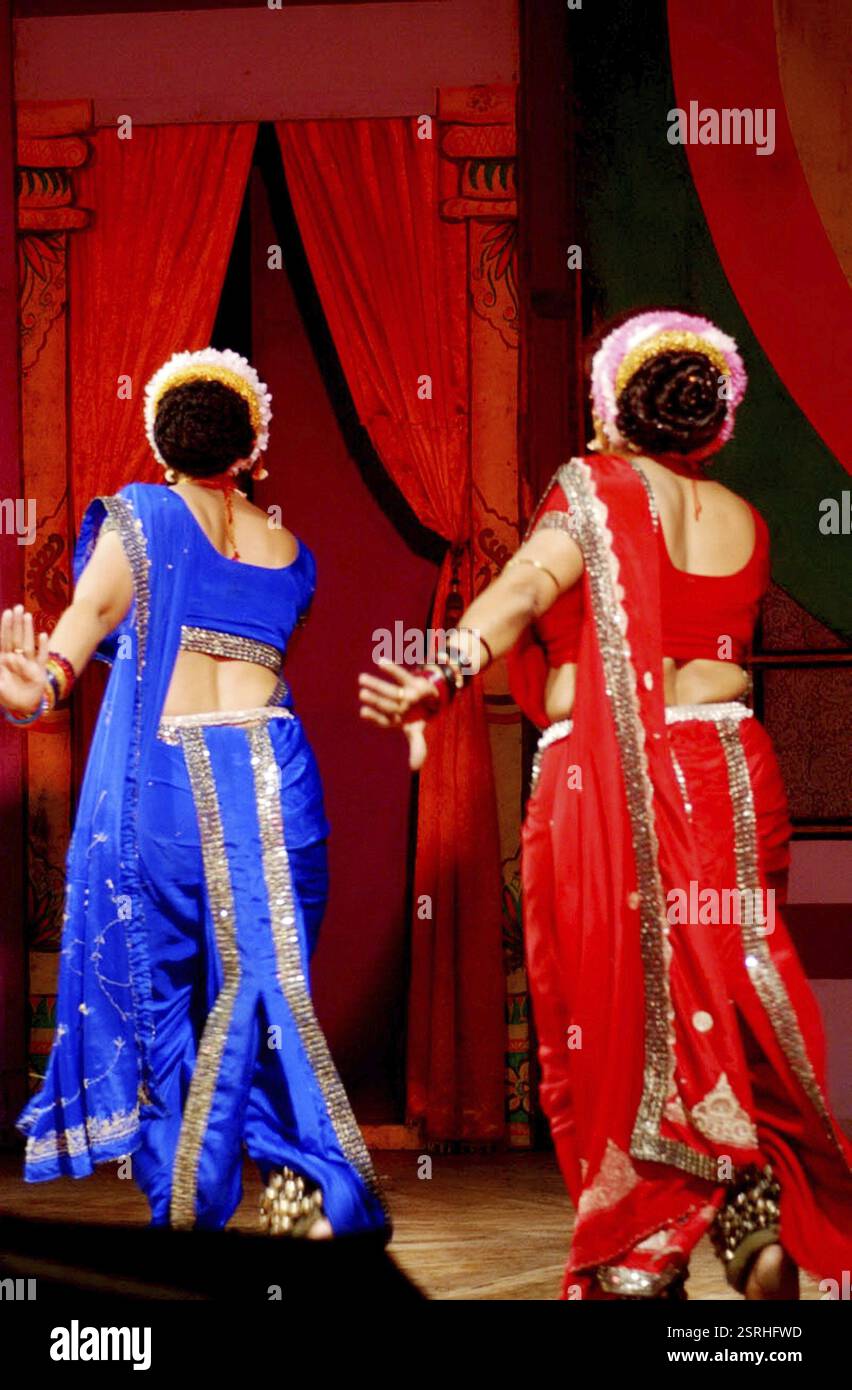 Lavni folk dancers, ladies wearing traditional navari or nine yard sari ...