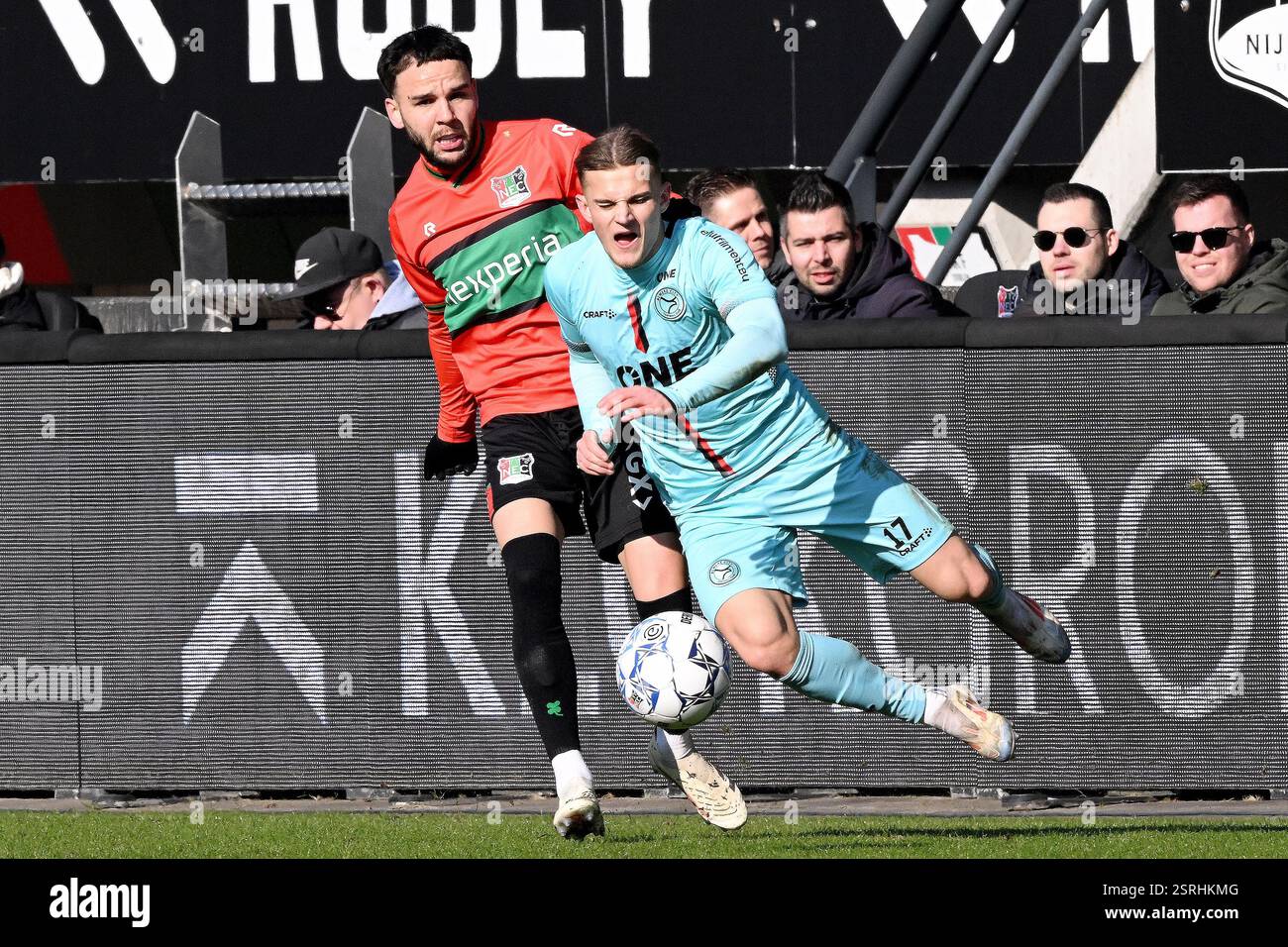 NIJMEGEN - (l-r) Calvin Verdonk of NEC Nijmegen, Kornelius Normann ...