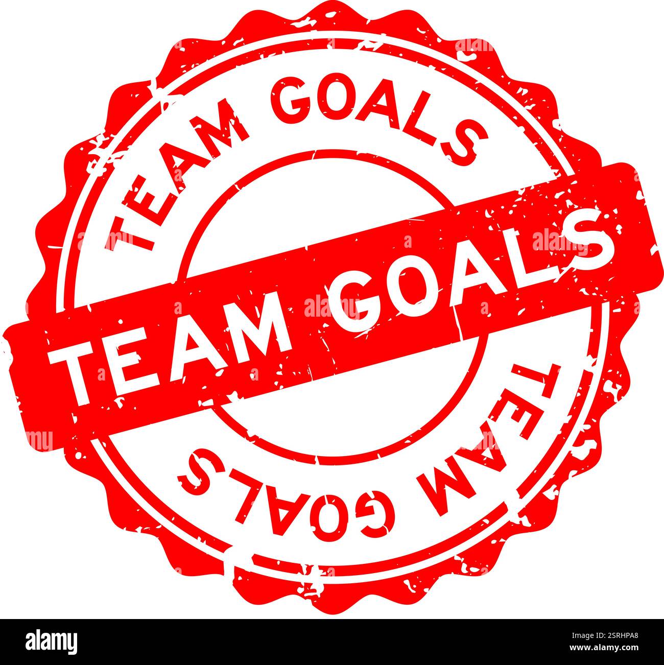Grunge red team goals word round seal stamp on white background Stock ...