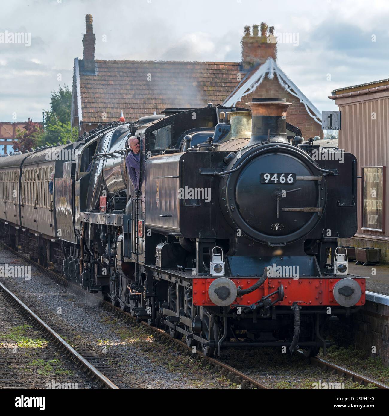 Steam train picture taken at Bishops Lydeard Station, Somerset, England ...