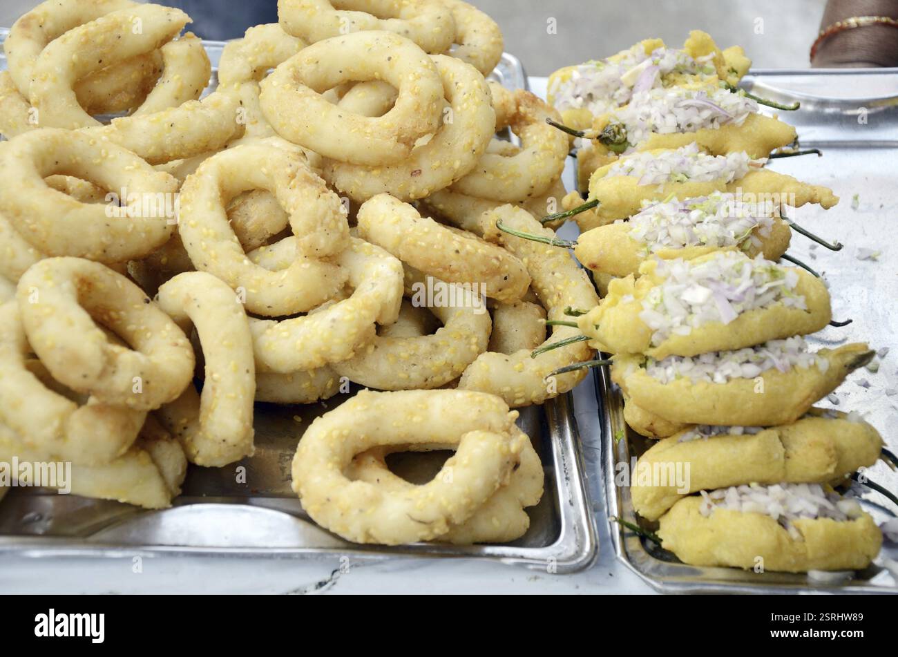 Indian food Vada and Mirchi Rajahmundry Andhra Pradesh India Asia Stock ...