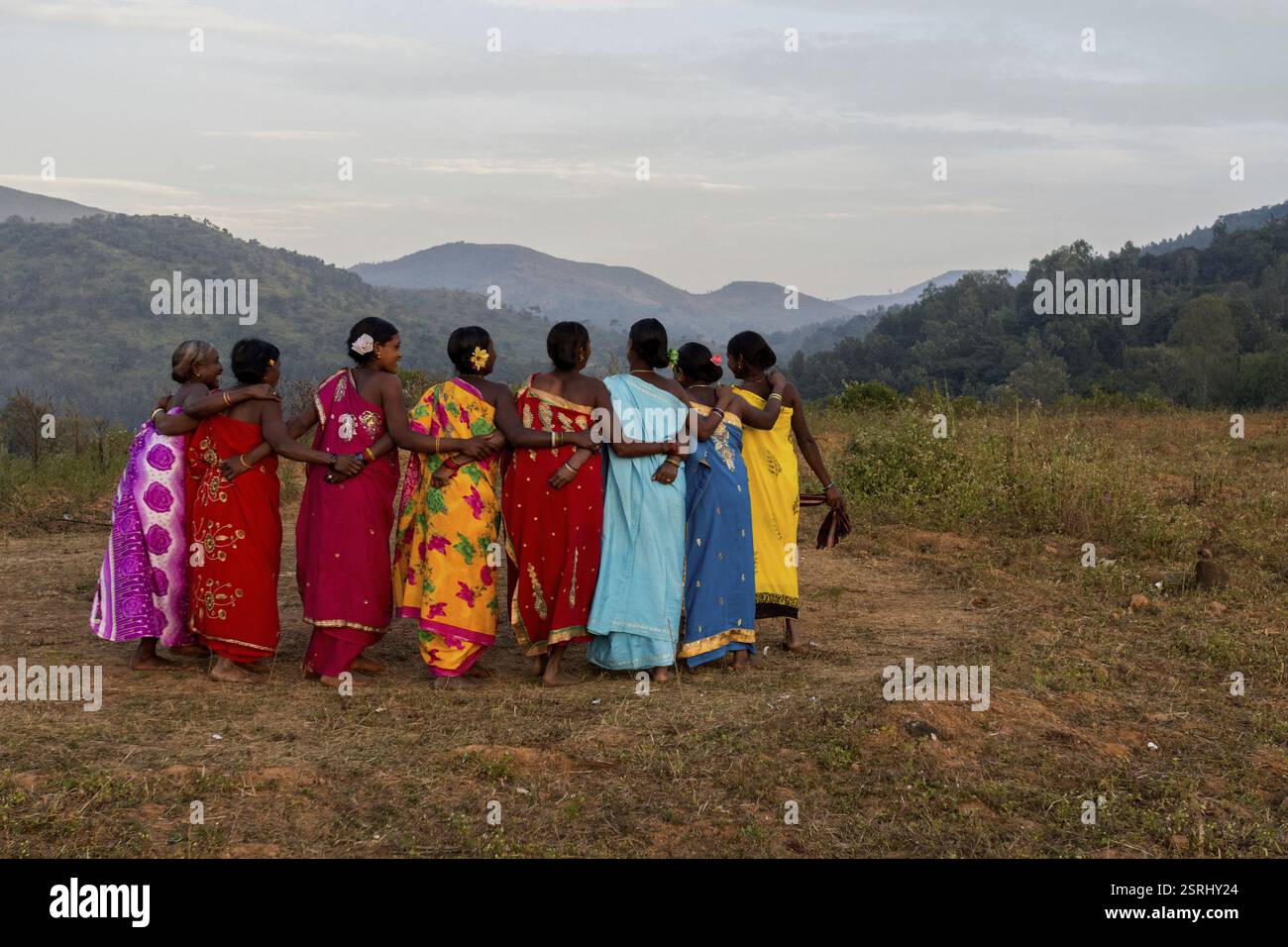 Women performing Dhimsa folk dance, Andhra Pradesh, India, Asia Stock ...