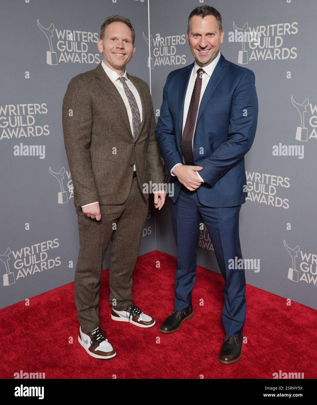 Los Angeles, USA. 15th Feb, 2025. (L-R) Brian Donovan and Ed Herro arrives at the 2025 Writers ...