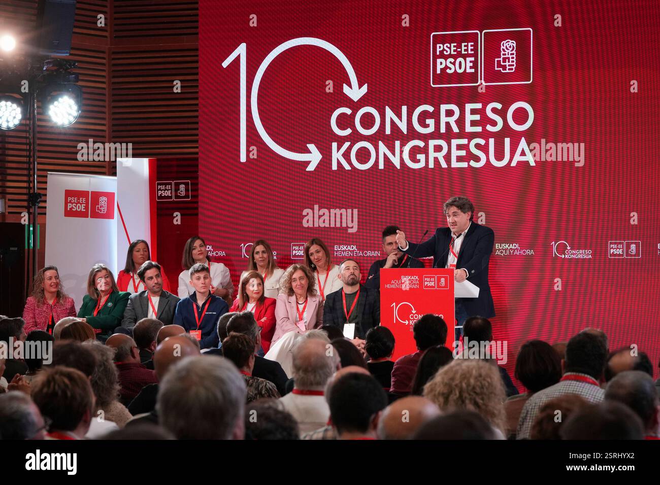 The Secretary General of the PSE-EE, Eneko Andueza, during the closing ...