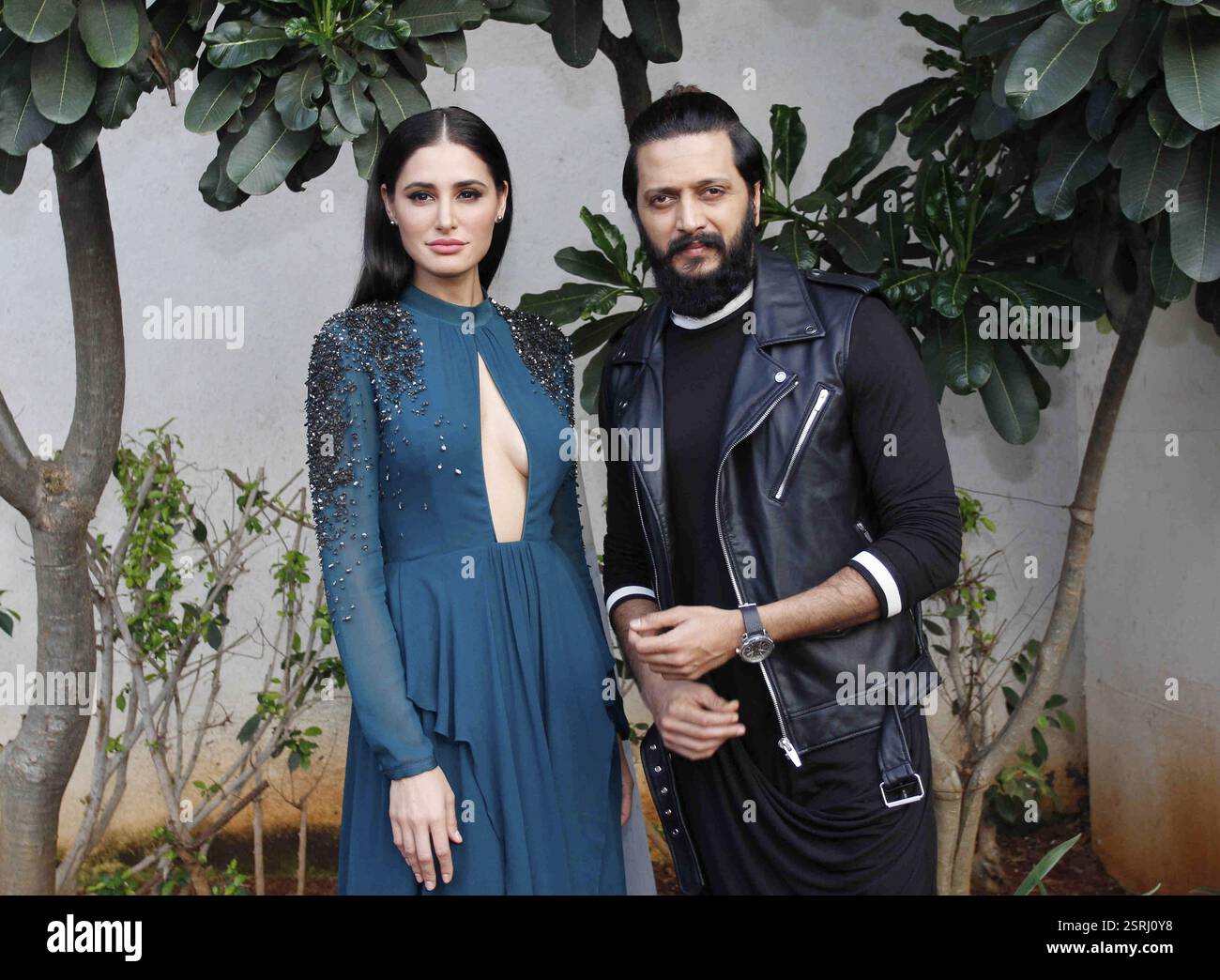 Bollywood actors Nargis Fakhri Riteish Deshmukh the promon of film B the sets of dance reality ...