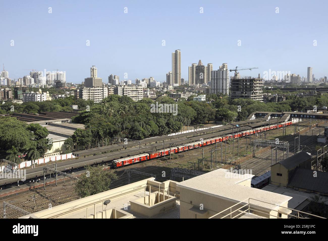 Aerial view of parel station, Bombay Mumbai, Maharashtra, India, Asia ...