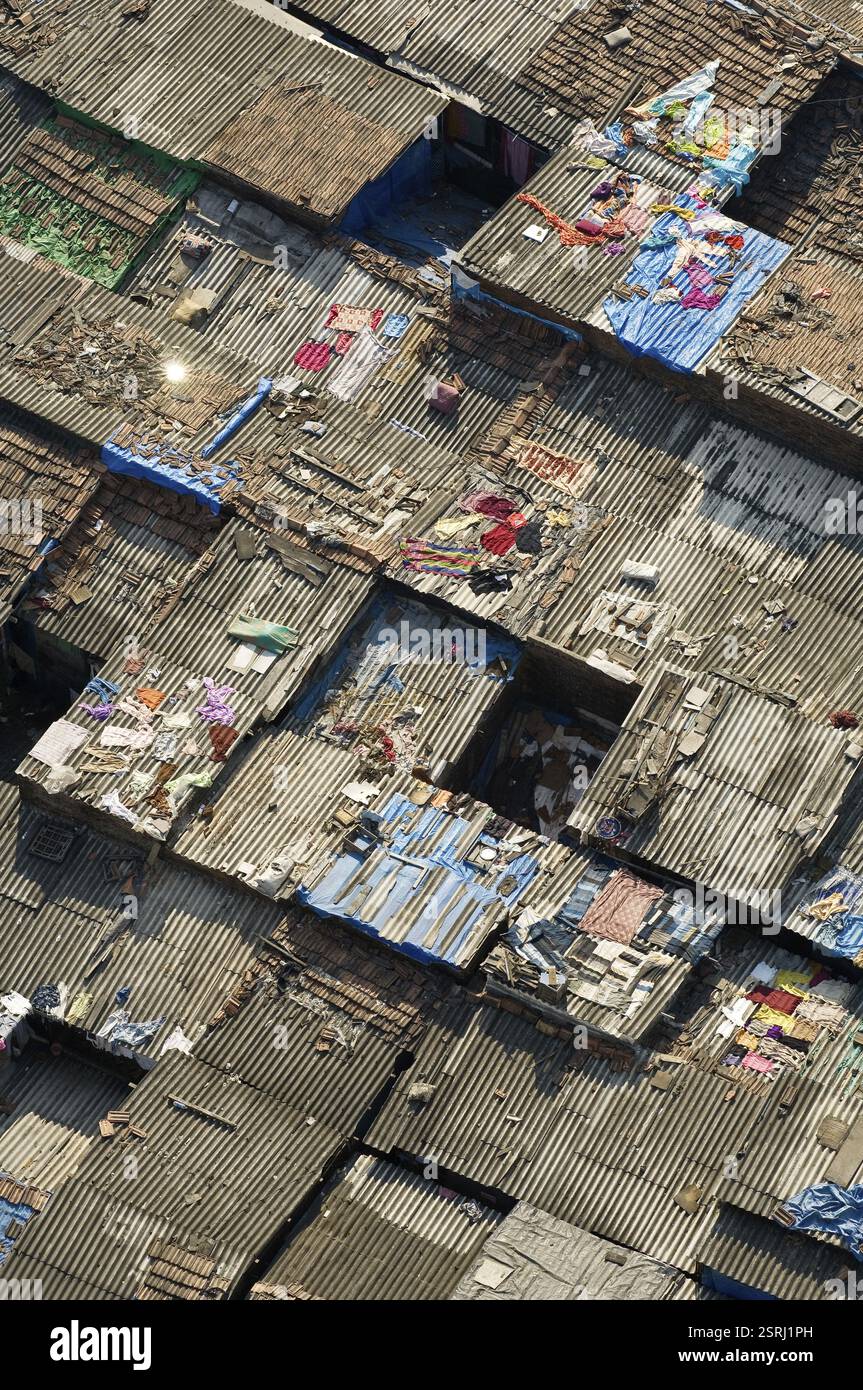 Aerial view of worli slum, Bombay, Mumbai, Maharashtra, India, Asia Stock Photo - Alamy