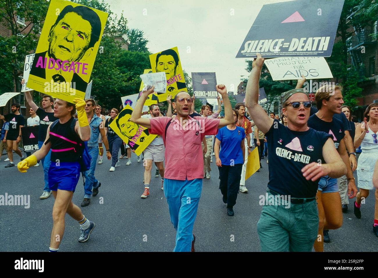New York City, NY, USA, Large Crowd of People, Gay Men, AIDS Activist ...