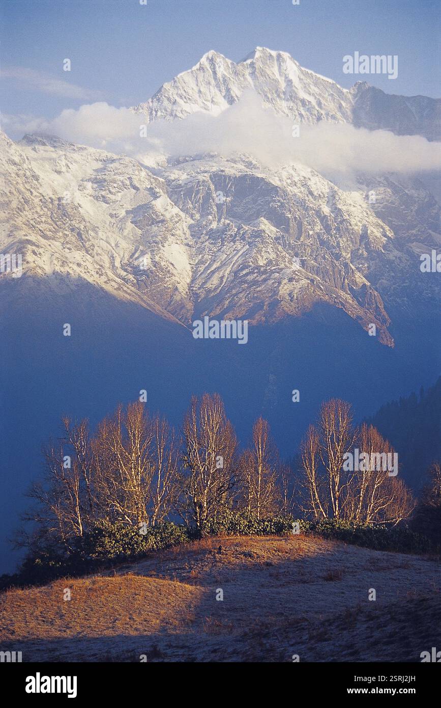 Chaukhamba Mountain as seen from Budha Madmaheshwar, Uttarakhand, India ...