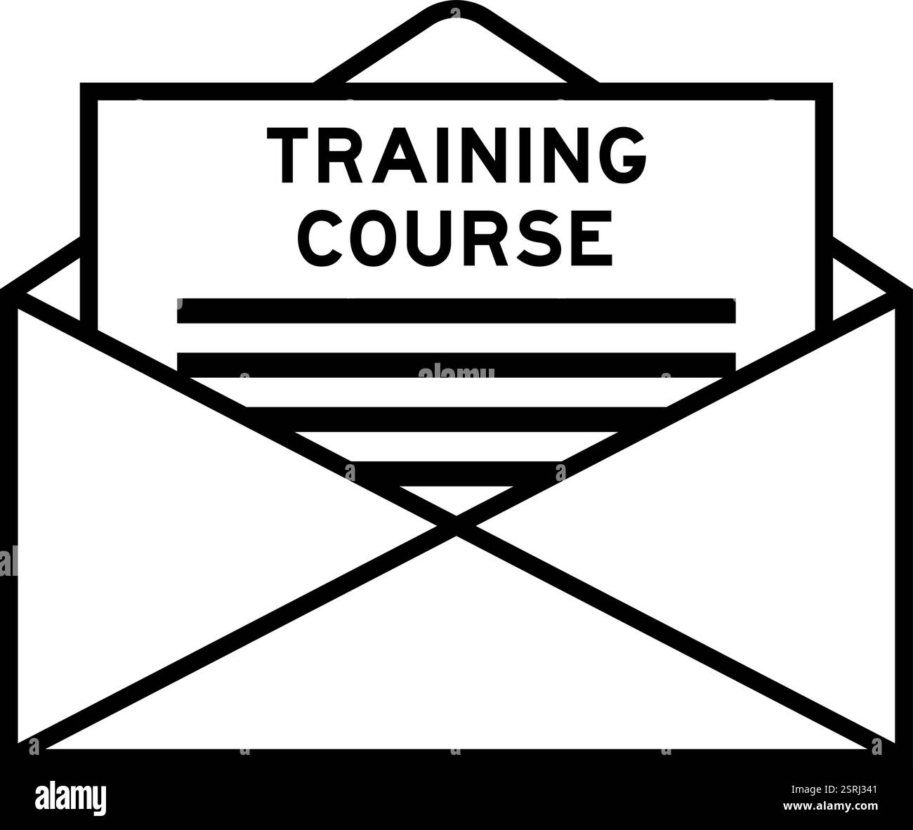 Envelope and letter sign with word training course as the headline ...