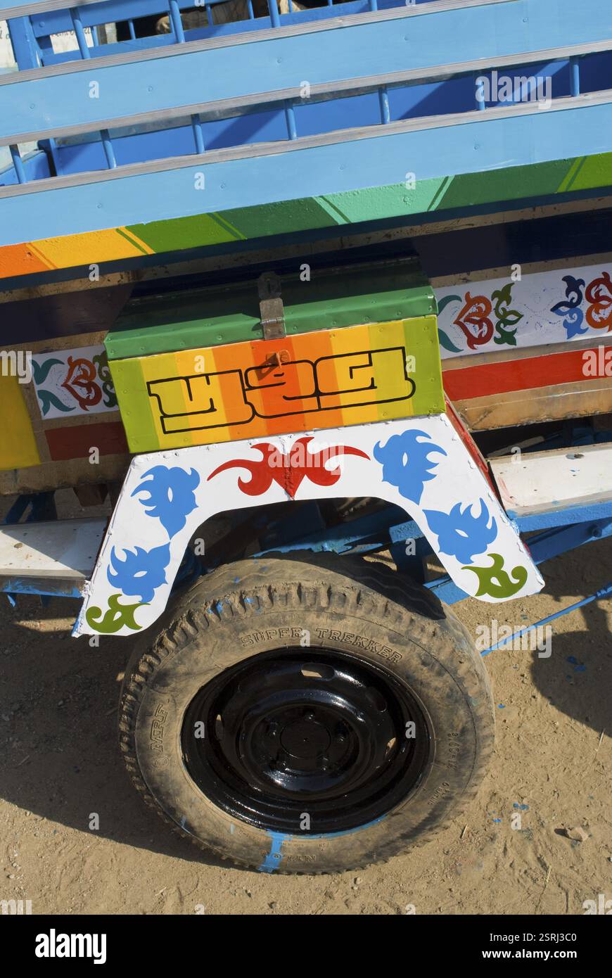 Painted chakda good carrier attaching carriage to motorcycle, Anjar ...