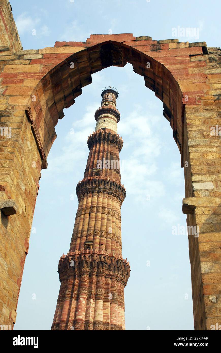 Qutab Kutub Minar through Mehrab arch, Delhi, India, Asia Stock Photo ...