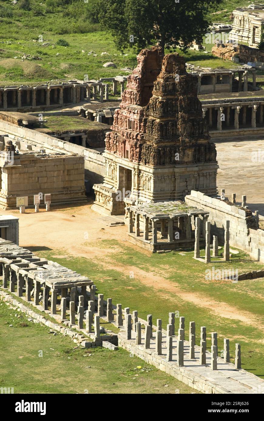 Aerial view of Vithala temple in 16th century, Hampi, Karnataka, India ...