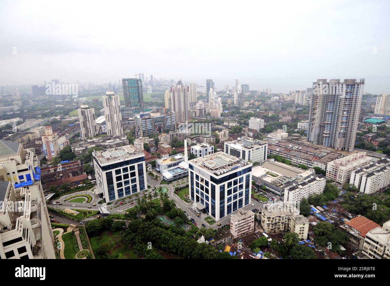 Aerial view of peninsula corporate park at Lower Parel and Worli ...
