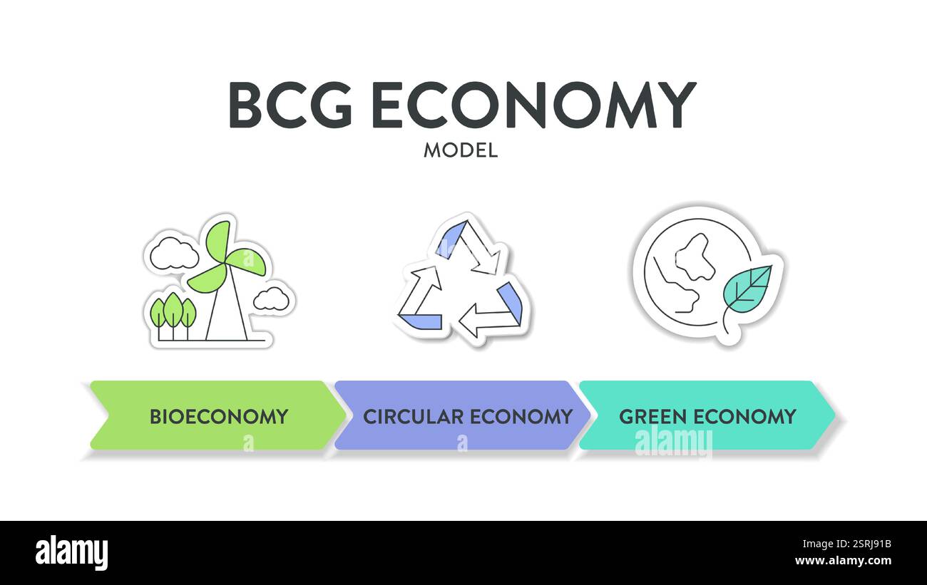 BCG model strategy infographic diagram chart banner template for presentation has bio economy ...