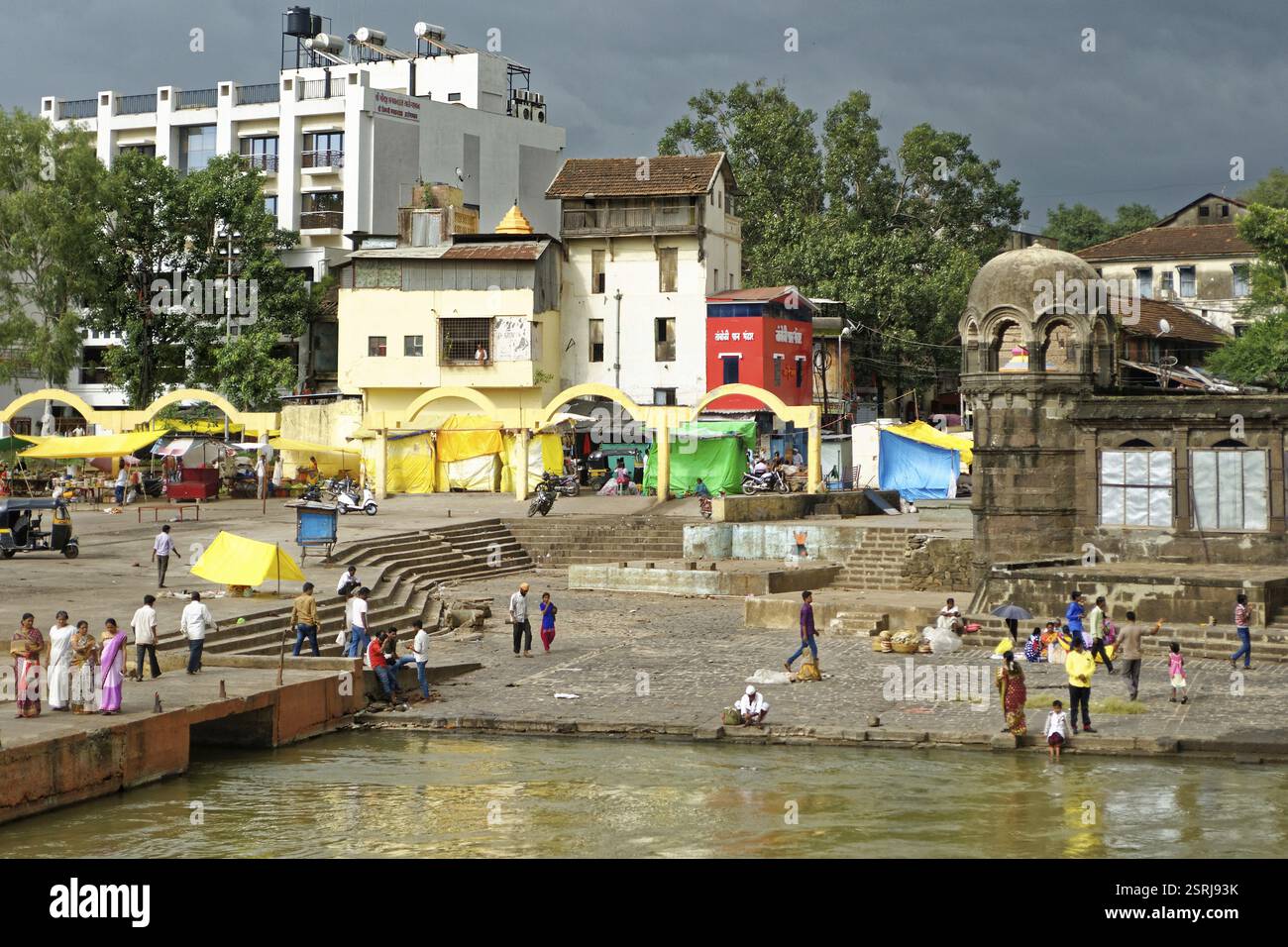 Ghat on godavari river at nashik, Maharashtra, India, Asia Stock Photo ...