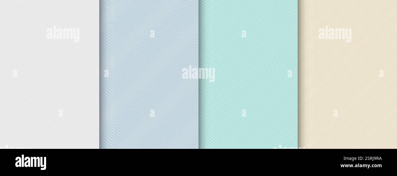 Collection of colorful seamless striped wave patterns. Repeatable ...