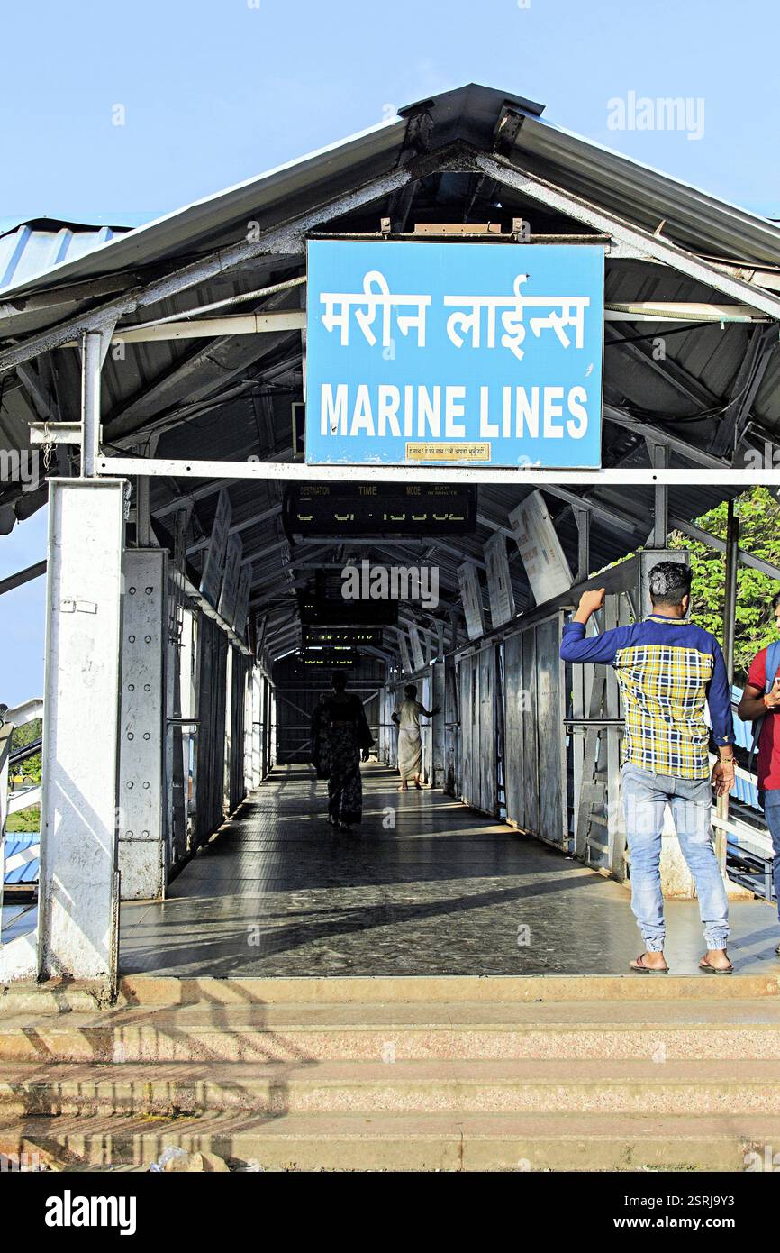Marine lines railway station, Mumbai, Maharashtra, India, Asia Stock ...
