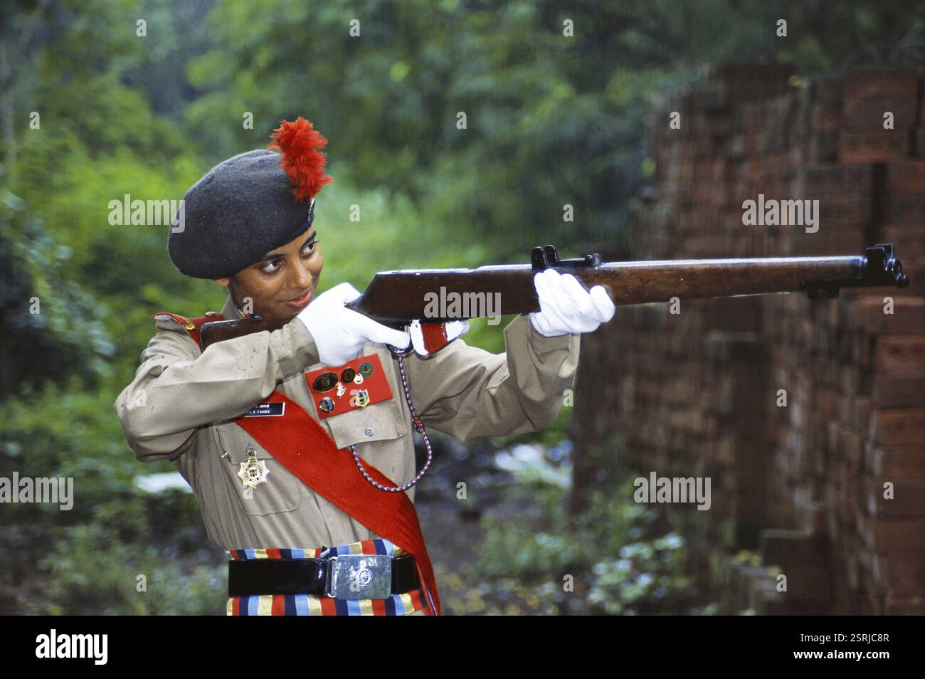 NCC cadet targeting by gun MR#515 Stock Photo - Alamy
