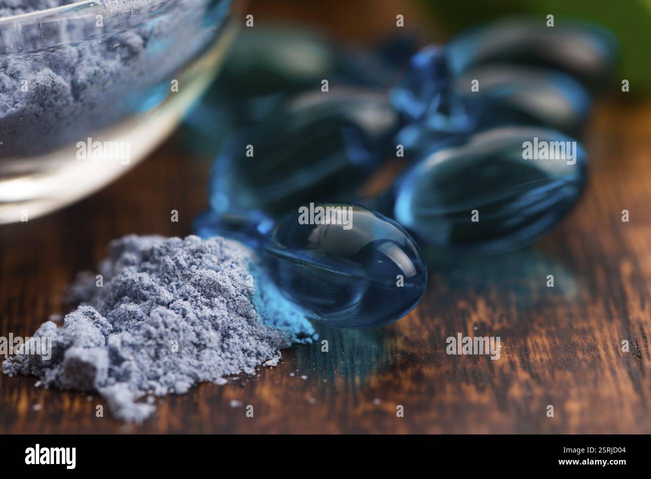 Blue clay mask with serum capsules Stock Photo - Alamy