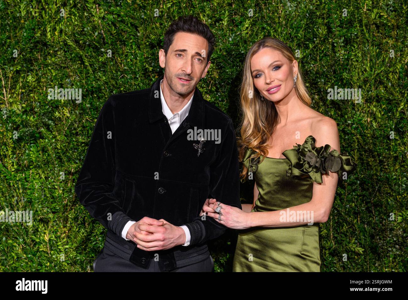 London, UK. 15 February 2025. Adrien Brody and Georgina Chapman ...