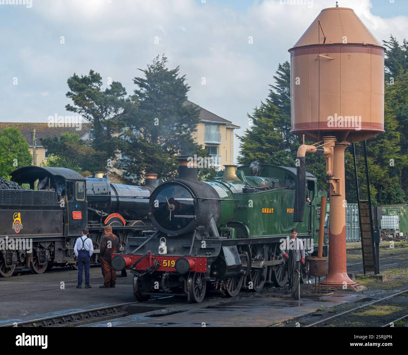 Steam train picture taken at Minehead station, Somerset, England, UK, during the Spring Gala on ...