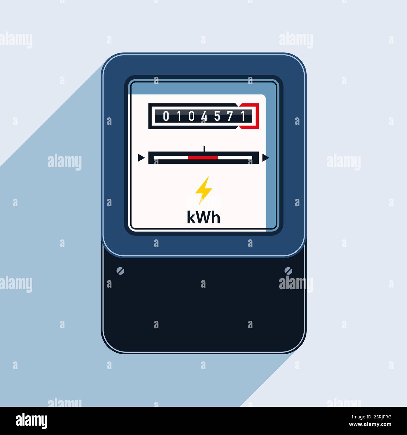 old fashioned electricity or electric meter with mechanical counter and ...