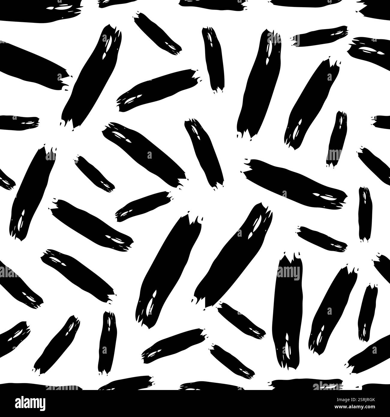 Seamless pattern with dark hand drawn scribble smear on white background. Abstract grunge ...