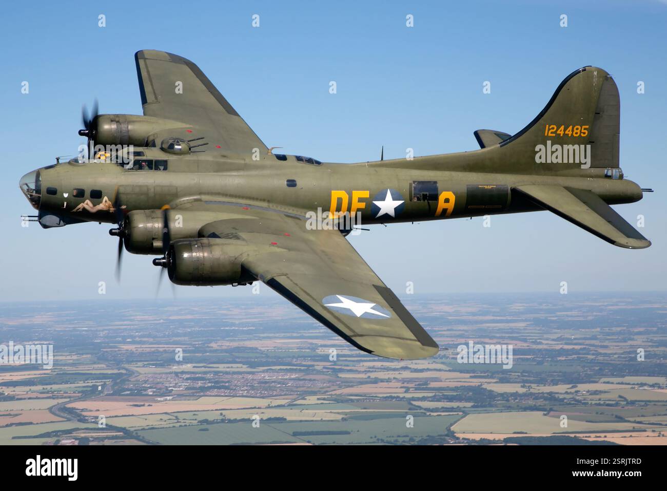 B-17 Sally B, a WWII-era Boeing Flying Fortress, equipped with 4 Wright ...