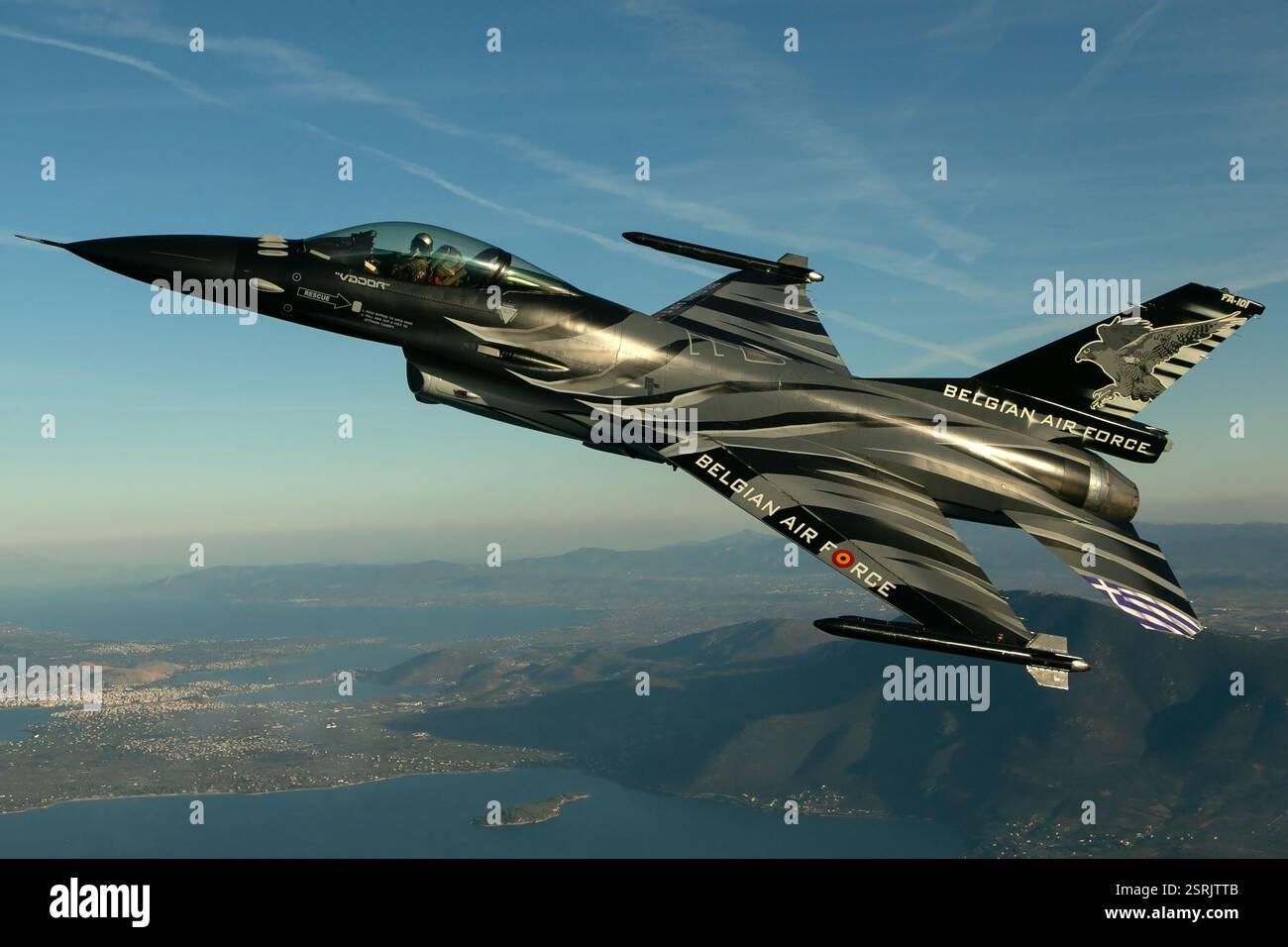 Belgian Air Force F-16 in flight. A multirole, supersonic fighter jet ...